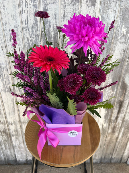 Mixed Box Arrangement Bright - $55 – Dotty Daisy Flowers